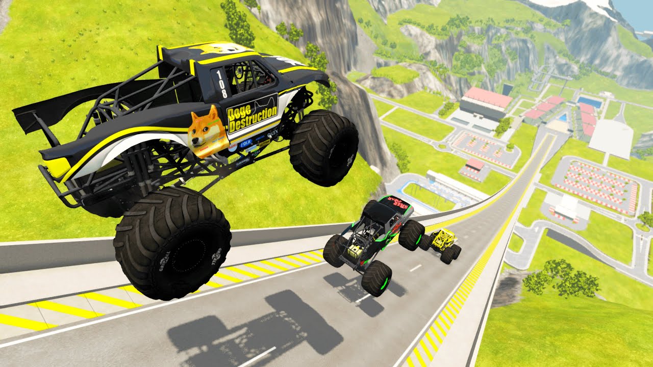 Epic High Speed Car Jumps #7 - BeamNG.drive I Monster Truck I DOGE ...