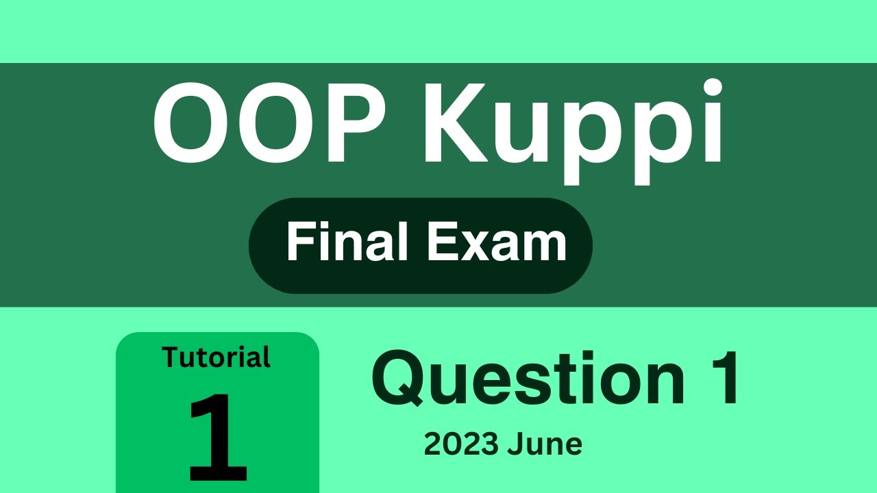 OOP kuppi for Final exam - Tutorial 1 - YouTube
