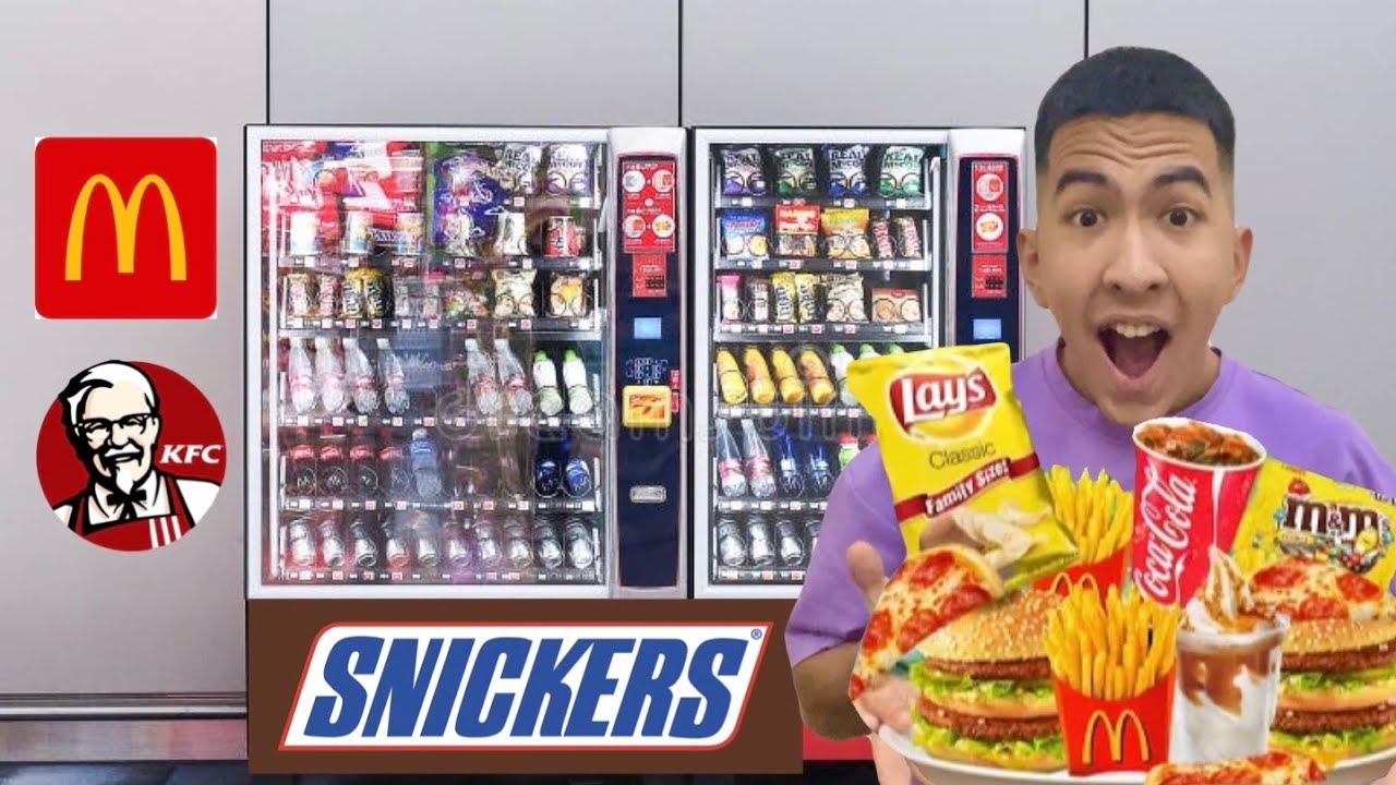 Eating ONLY VENDING MACHINE FOOD for 24 hours - YouTube