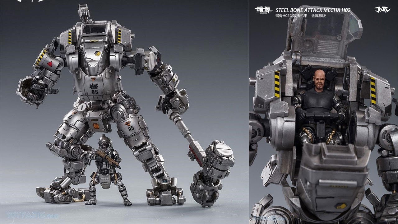 SUPER UNDERRATED TOY! 1/25 Steel Bone Attack Mech H02 (Silver) with ...