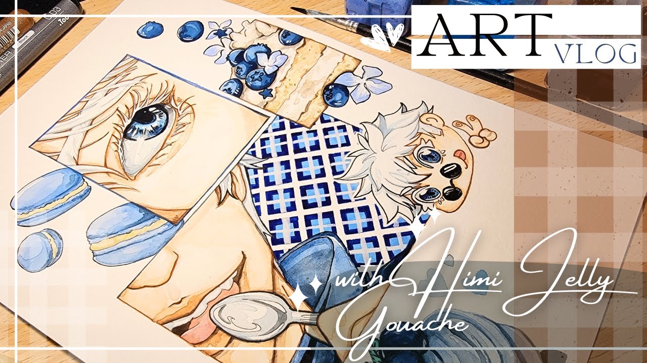 Blueberry Dessert Gojo 🧁 - Jujutsu Kaisen with HIMI Jelly Gouache ...