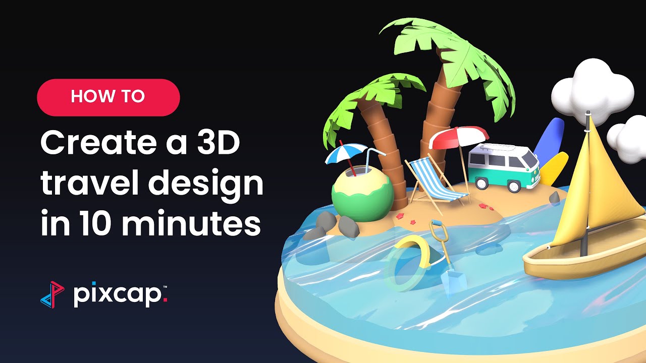 Create a 3D travel design in 10 minutes - YouTube