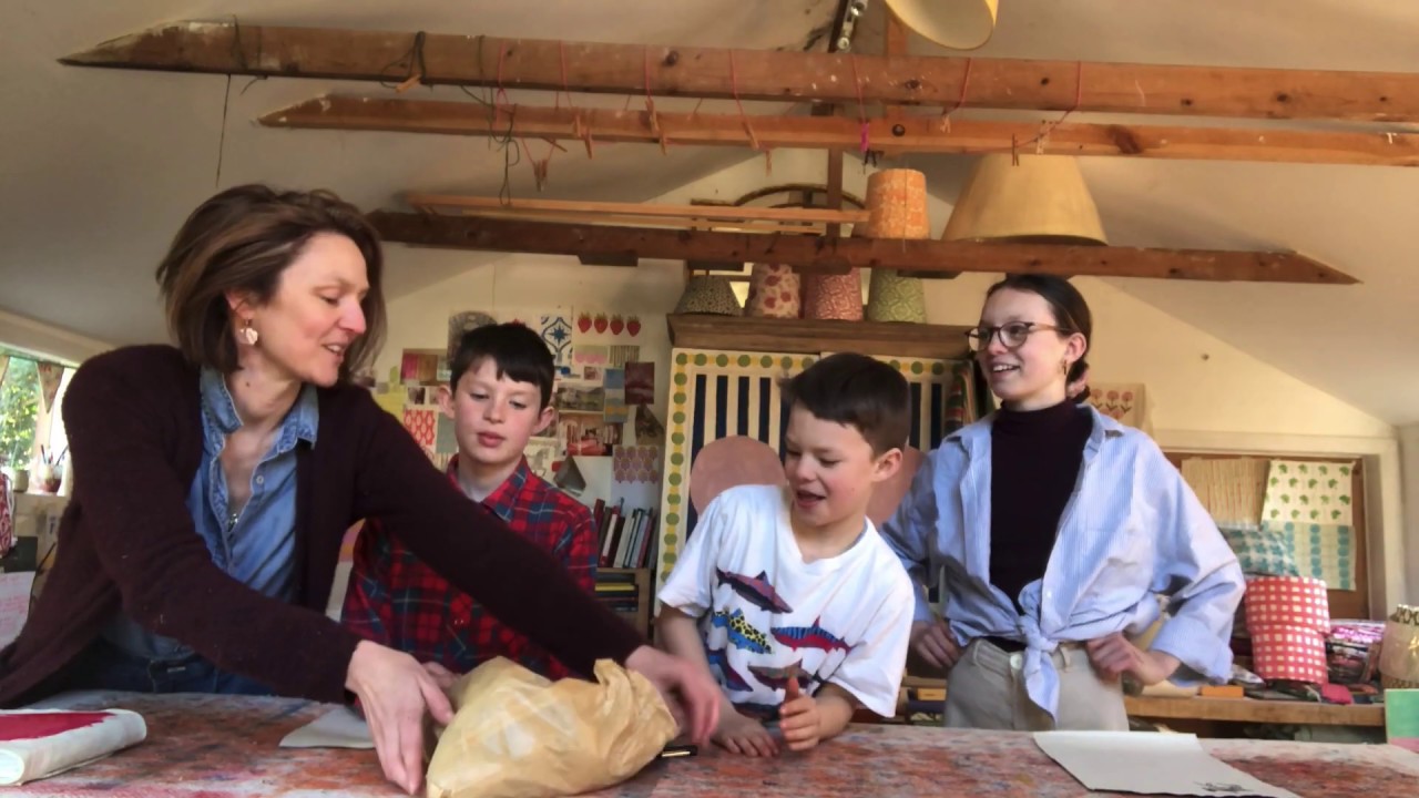 Molly Mahon and her family get block printing. - YouTube
