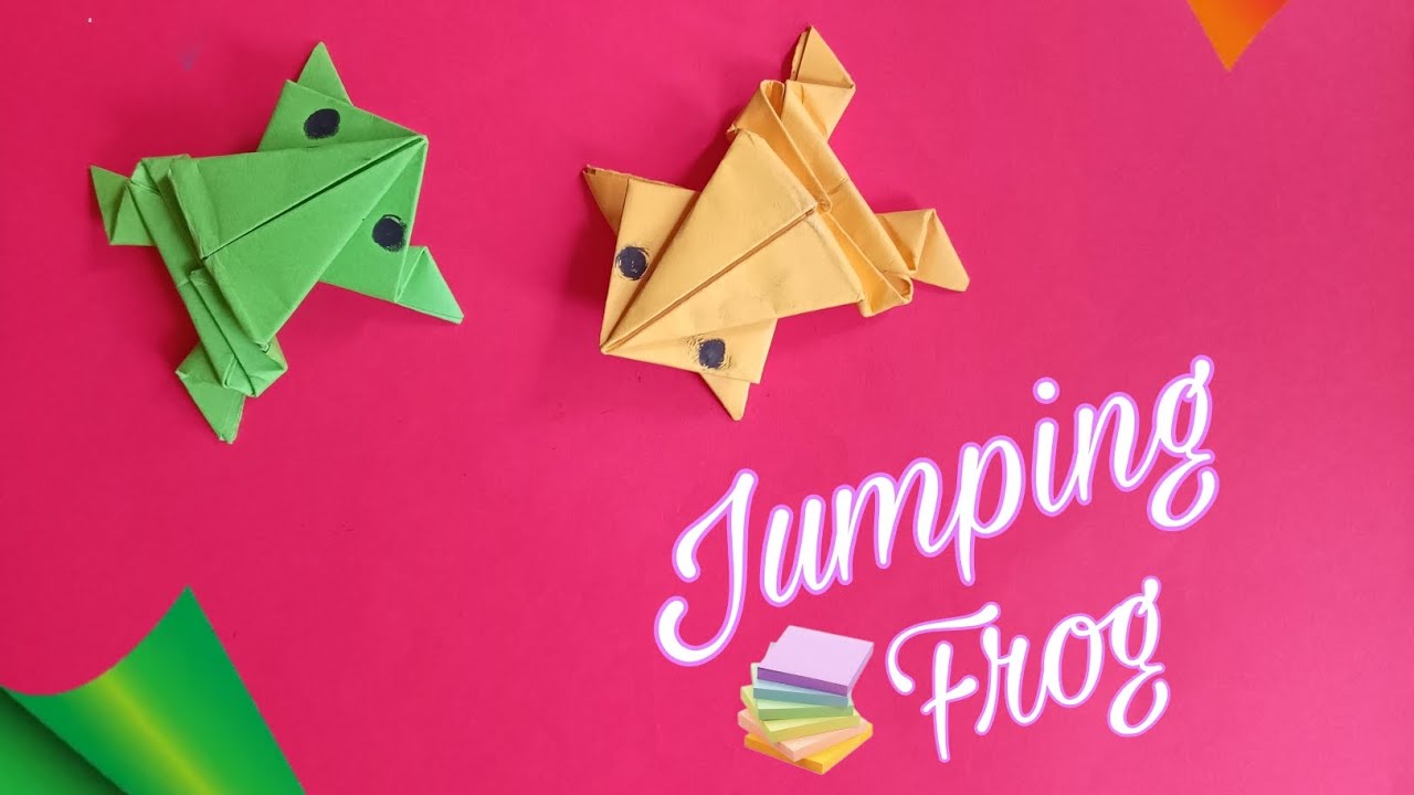 DIY- Paper Jumping frog / Jumping Frog Origami / Paper Frog Making ...