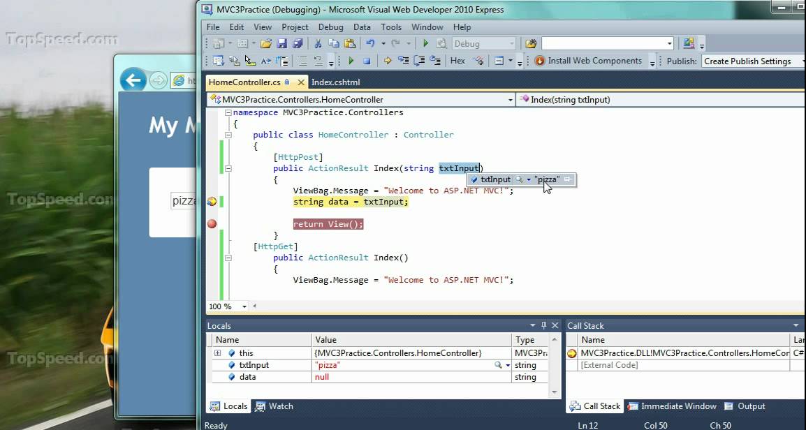 How To Pass Values To Controller With Mvc 3 Youtube