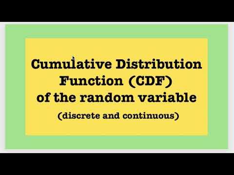 concept - Cumulative Distribution Function (cdf) of the random variables ( discrete and ...