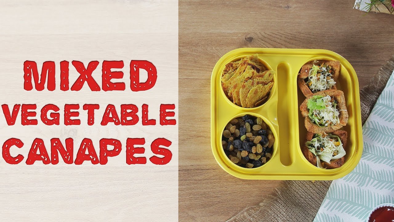 Mix Vegetable Bread Canapes | How To Make Canapes At Home | Quick ...