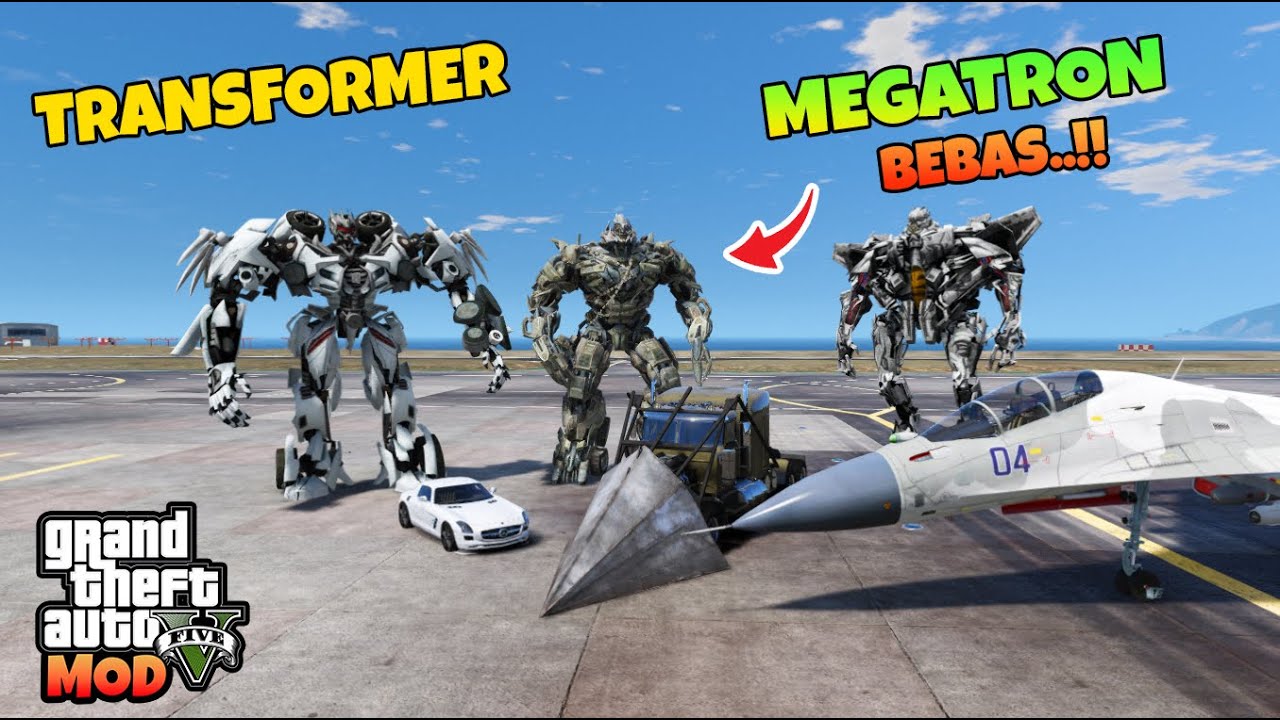 TRANSFORMER MEGATRON AKHIRNYA BEBAS - GTA 5 MOD TRANSFORMER - YouTube