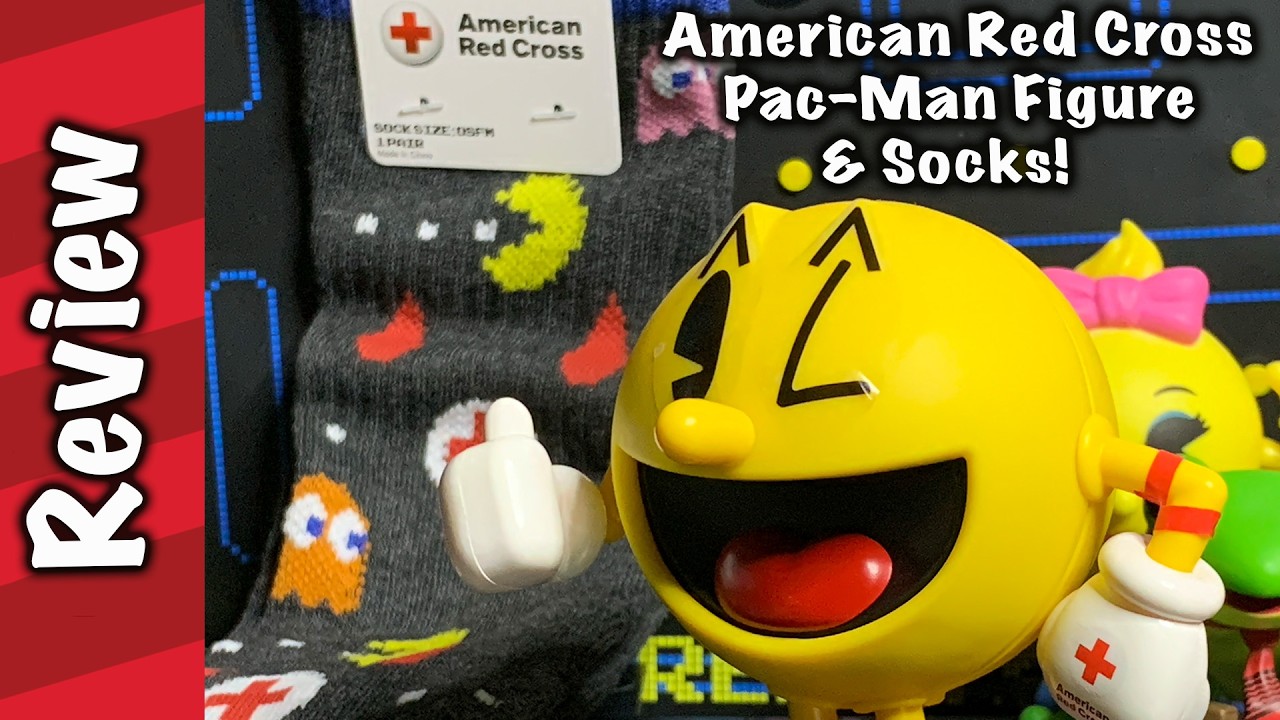 Pac-Man American Red Cross Figure & Socks! - YouTube