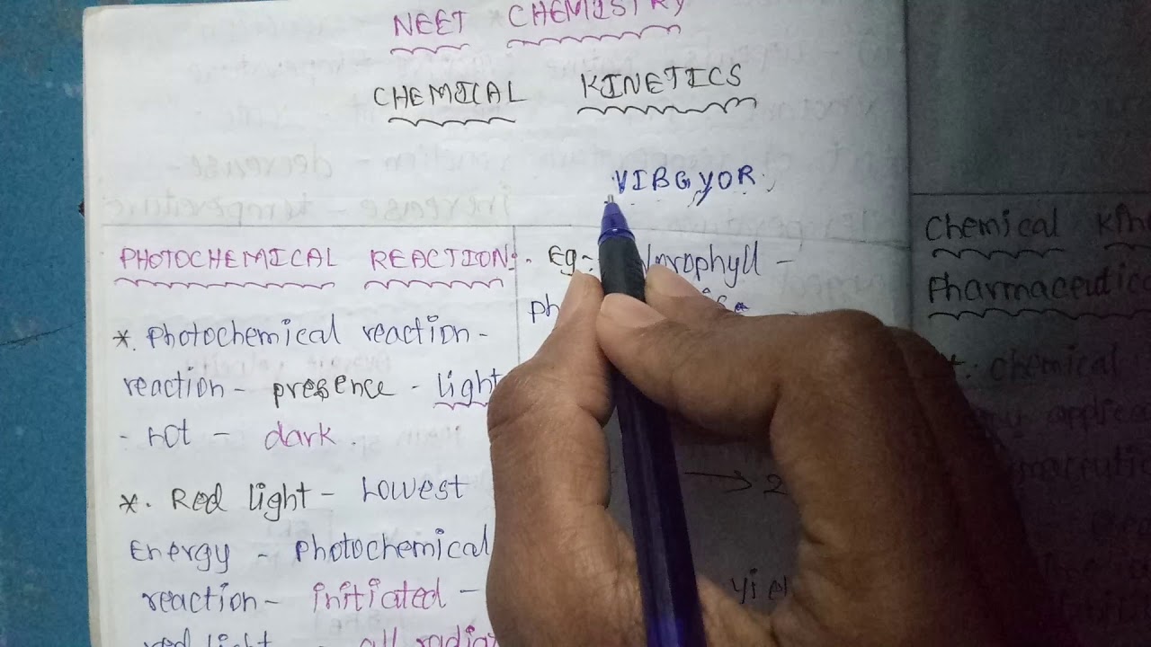 NEET CHEMISTRY - PHOTOCHEMICAL REACTION - KINETICS - YouTube
