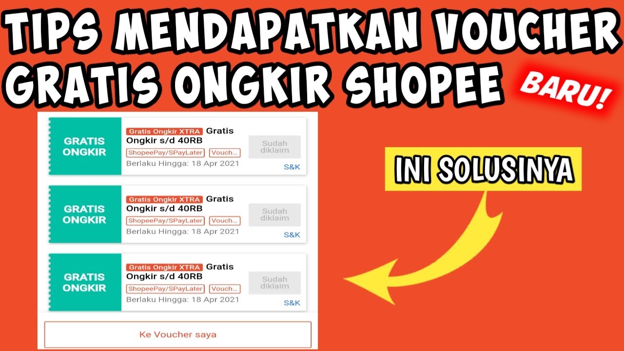 TIPS MENDAPATKAN VOUCHER GRATIS ONGKIR SHOPEE TERBARU | CARA PAKAI ...