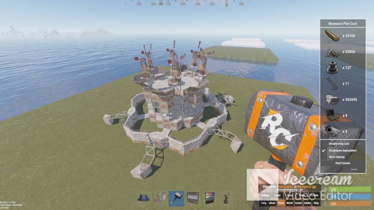 Rust Base Bugevzzo Medium Size +50 Rockets - YouTube