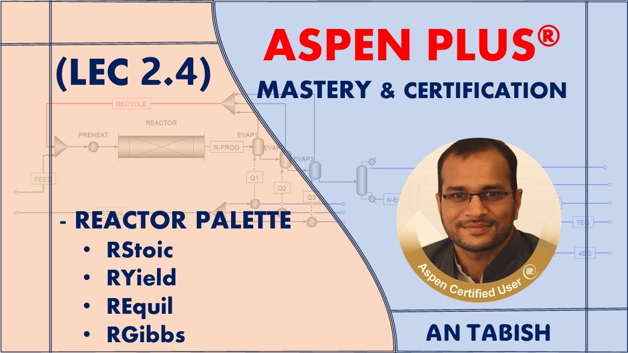 Aspen Plus V14.0 || RStoic, RYield, REquil, & RGibbs | Lec 2.4 - YouTube