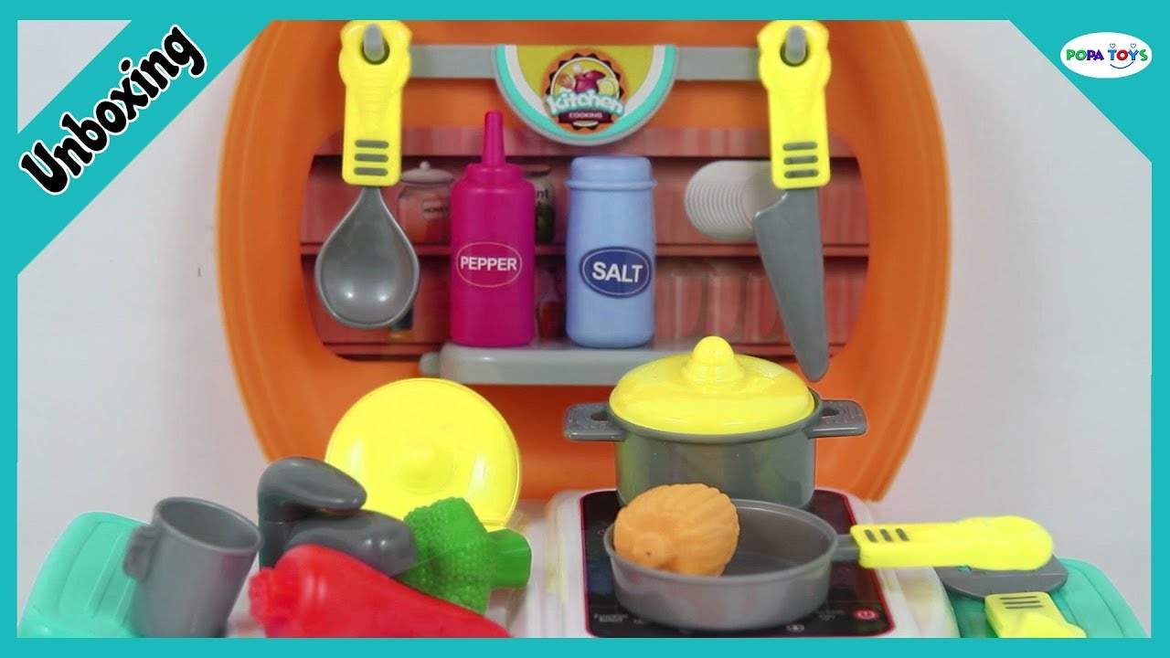 Unboxing Kitchen Cooking Suitcase Playset, Most Beautiful Cooking Toys ...