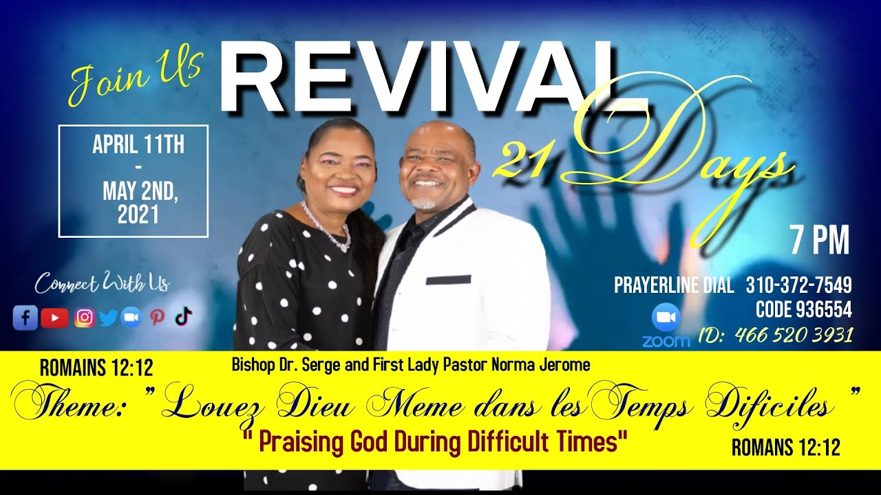 Welcome to our 21 Days Revival Sunday 4/11/21 - YouTube