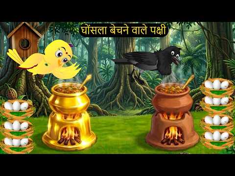 कार्टून | Ranu Chidiya ki Kahani | Tuni Chidiya | Birds Kahaniyan |  Chidiya Aur Kauway Wala Cartoon