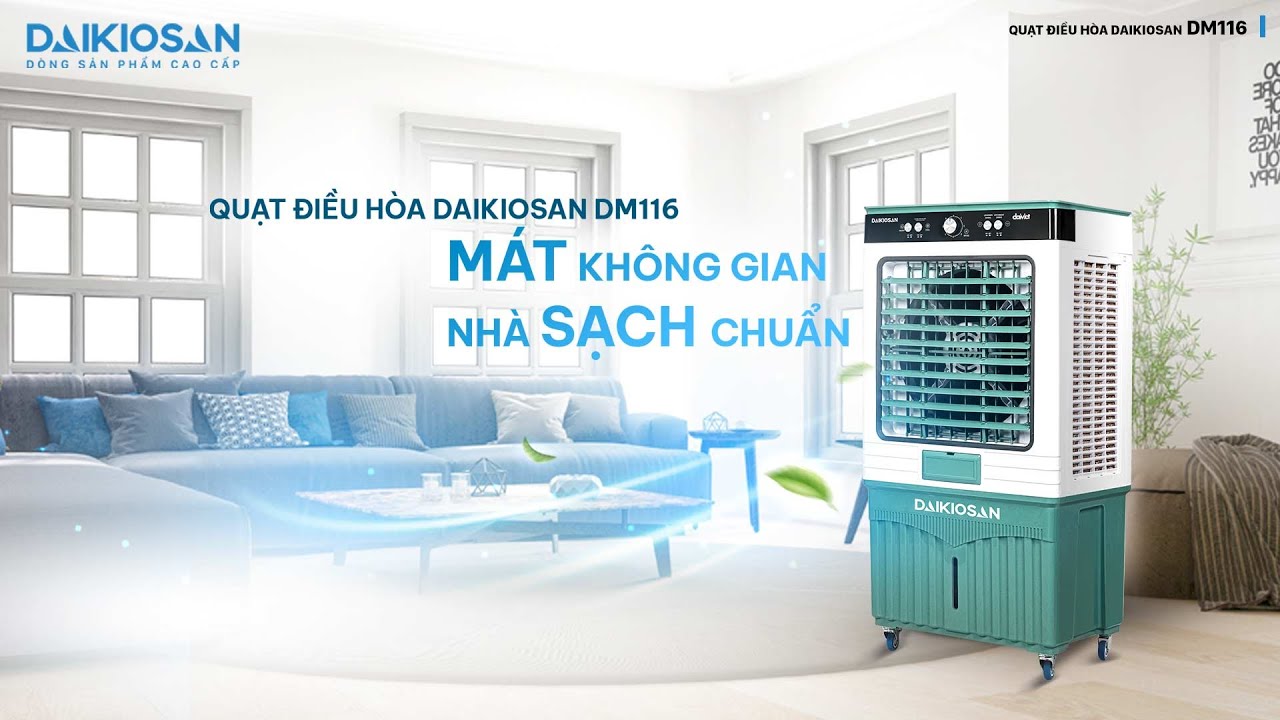 Quạt điều hòa Daikiosan DM116 | Mát không gian, nhà sạch chuẩn - YouTube