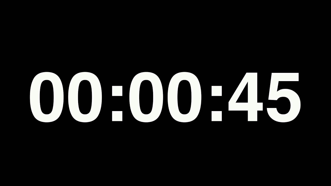 45-second Countdown Timer with Alarm | Red & White Flashing Final 30 Seconds | Boost Your Focus ...