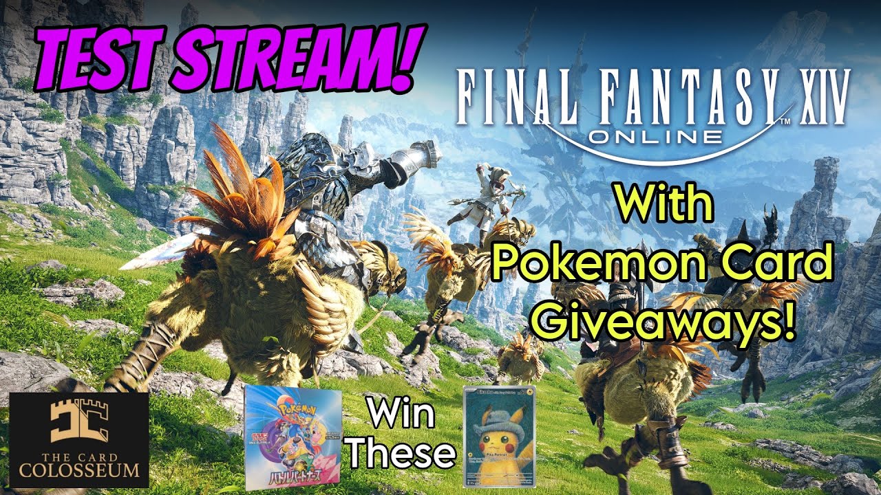 Playing Final Fantasy XIV and Giving Away Pokemon Cards! - YouTube