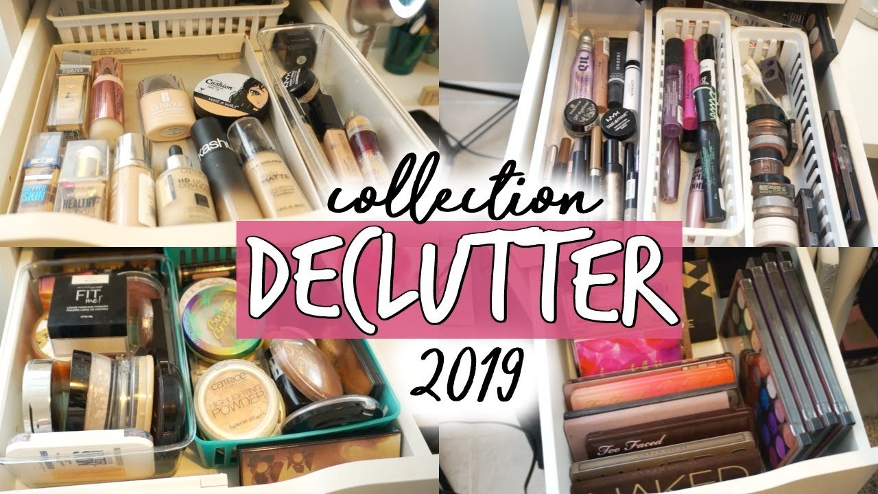 MAKEUP COLLECTION DECLUTTER 2019 - YouTube