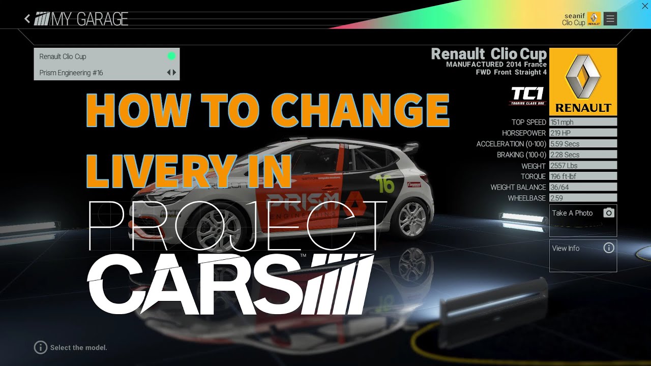 How to change your livery in Project Cars - YouTube