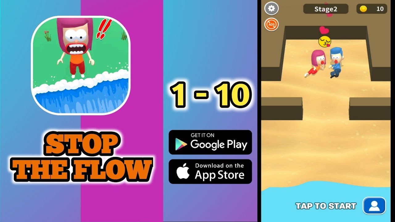 Stop The Flow Game Level 1 - 10 - YouTube
