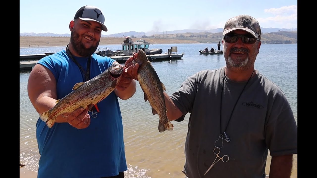 CASTAIC LAKE TROUT FISHING HUGE TROUT (CATCH AND COOK) - YouTube