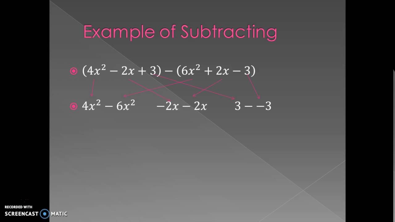 Add, Subtract, Multiply Polynomials - YouTube