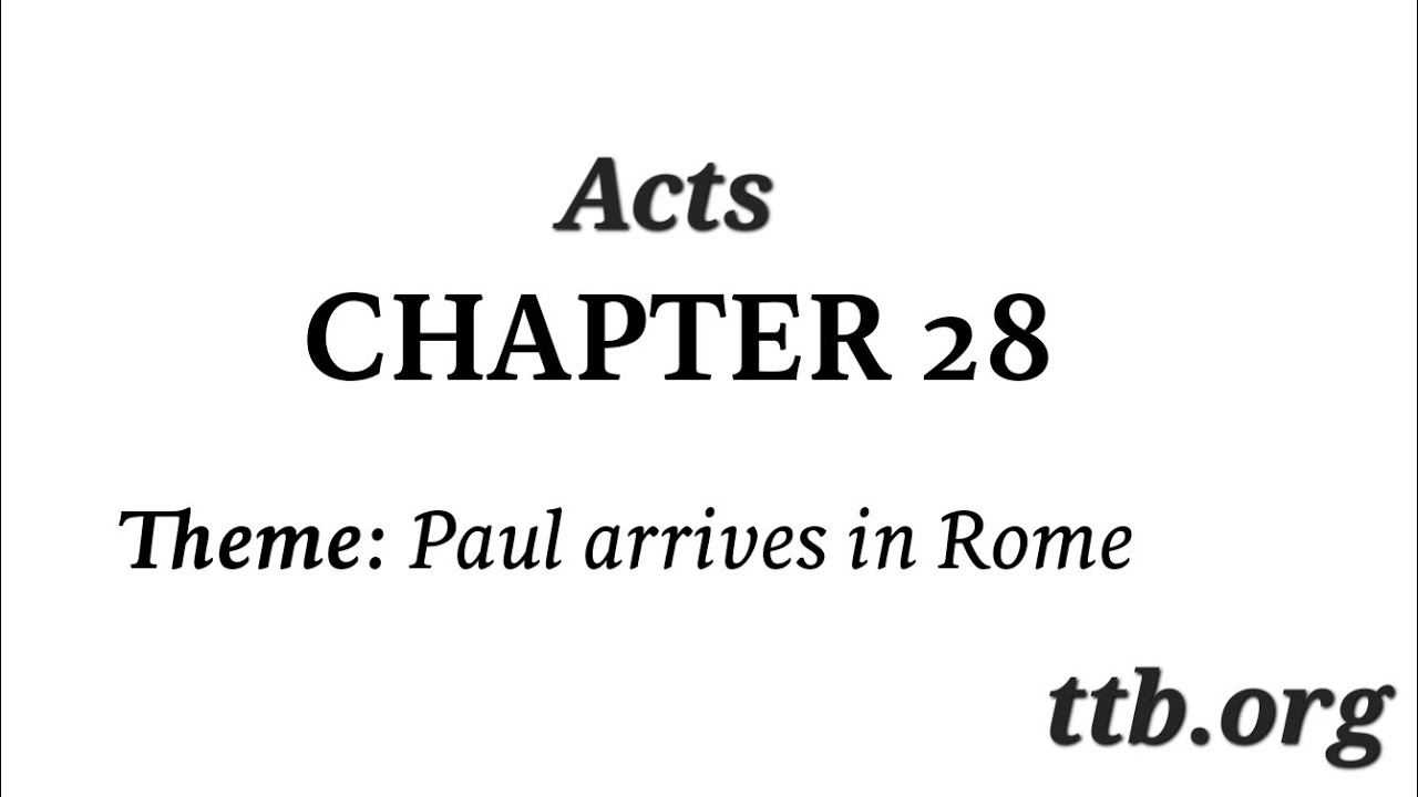 Acts Chapter 28 (Bible Study) - YouTube
