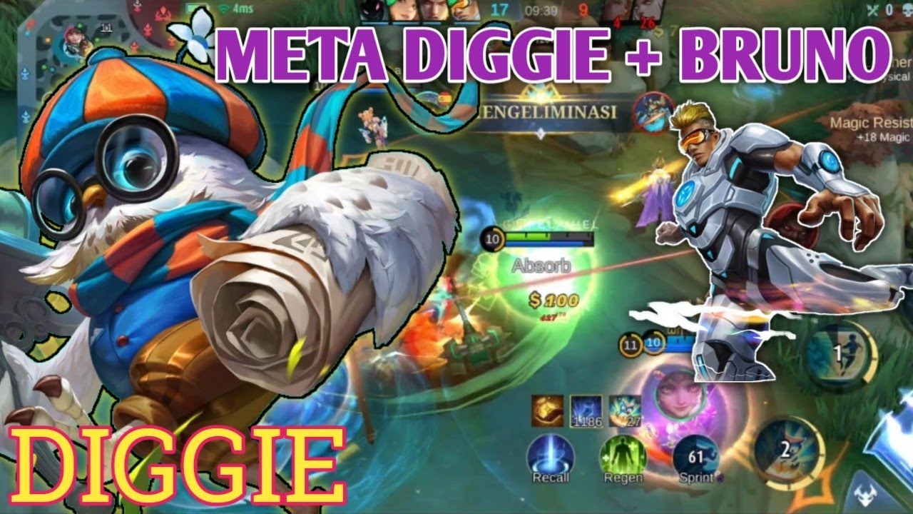 (META DIGGIE + BRUNO) GAMEPLAY DIGGIE - BUILD TOP 1GLOBAL DIGGIE - MLBB ...
