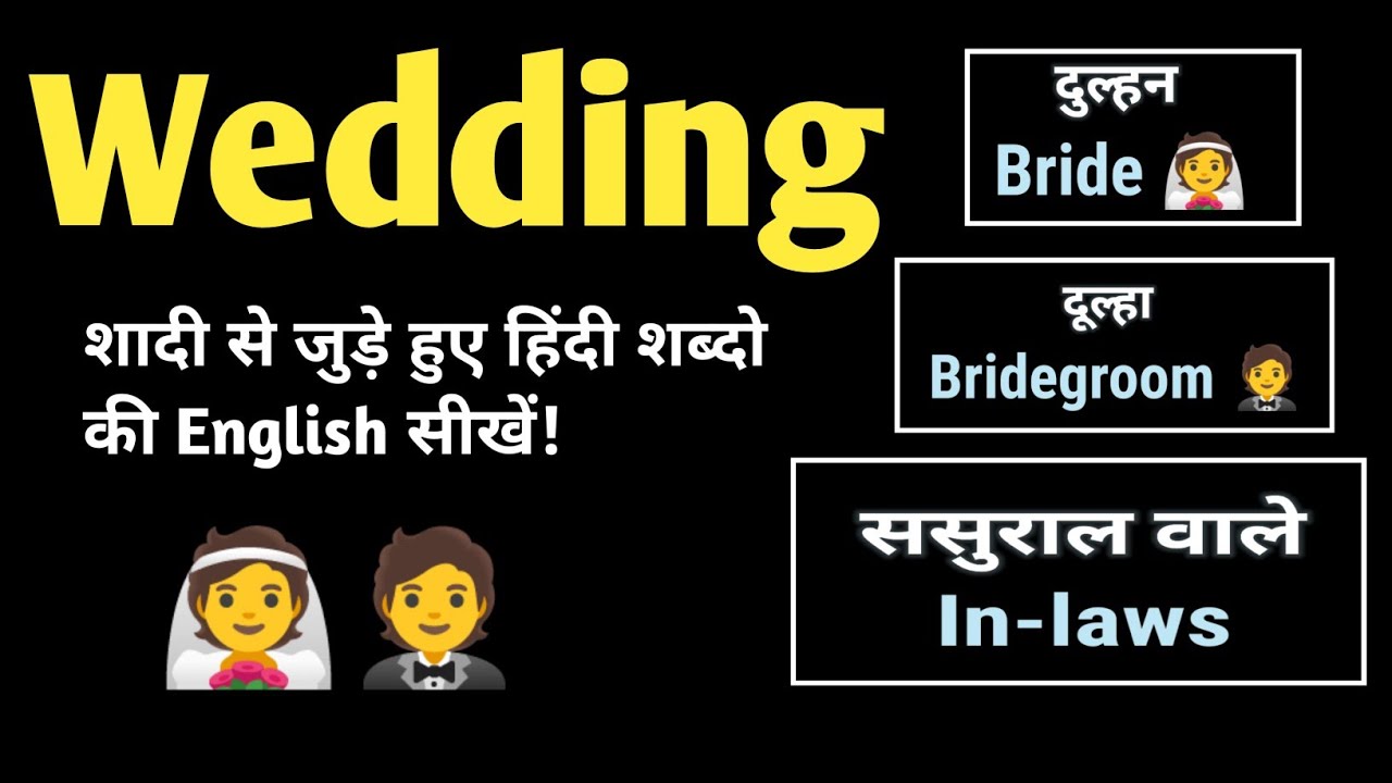 Spoken English / Wedding Vocab / English Bolna Sikhe / Daily Use Word ...