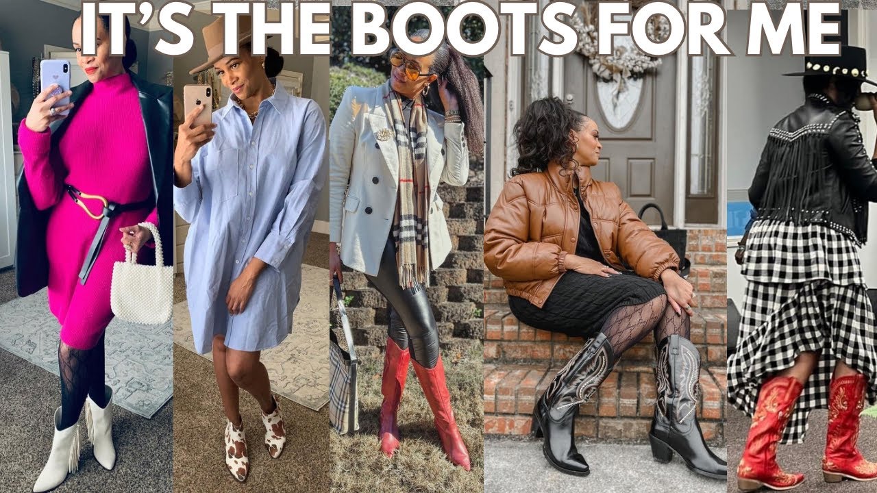 WESTERN BOOT COLLECTION 2024 + Fall Outfit Ideas Styling Western Boots ...