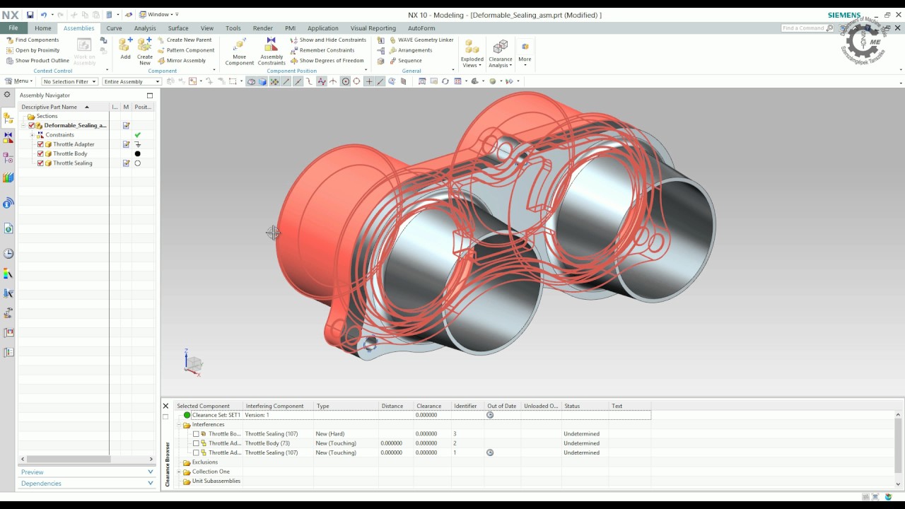 Siemens PLM NX - How to Create a Deformable Sealing - YouTube