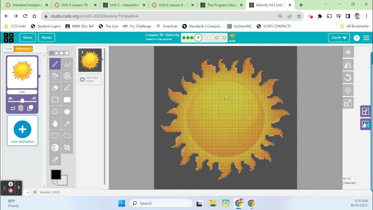 CS Discoveries Unit 3: Lesson 19 - Velocity (23 - 24) - YouTube
