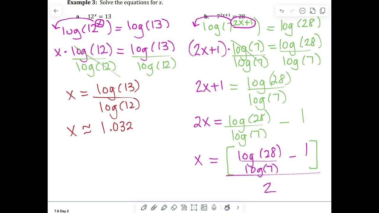 Solving Exponential Equations by Taking the Log of Both Sides - YouTube