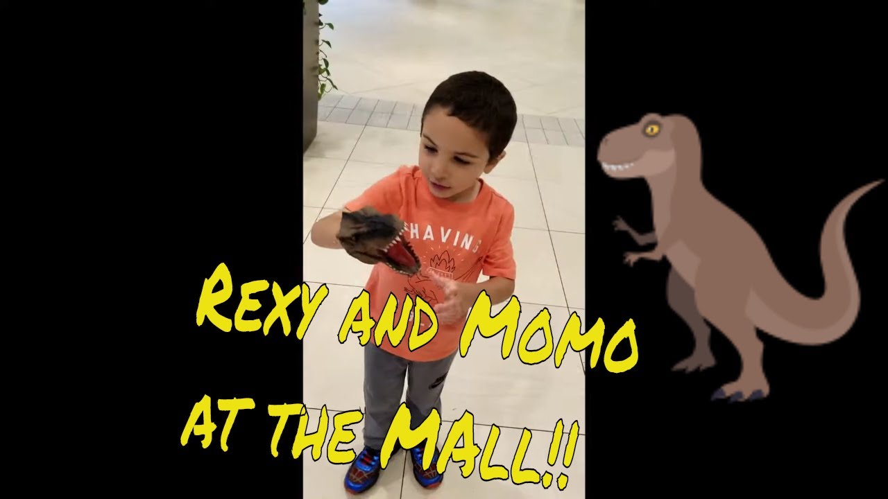 Mall Time Dinosaurs for Kids - Momo showing his dinosaur toy Rexy ...