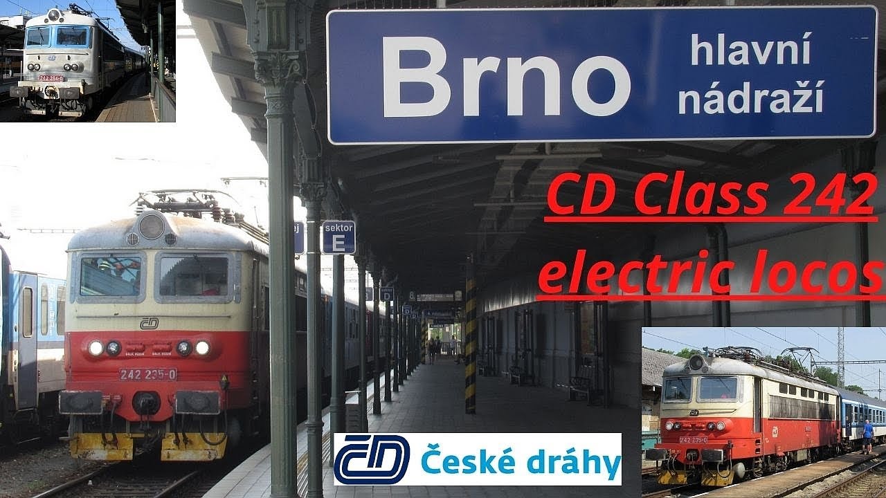 Czech Republic: CD Class 242 electric locos on passenger trains in Brno ...
