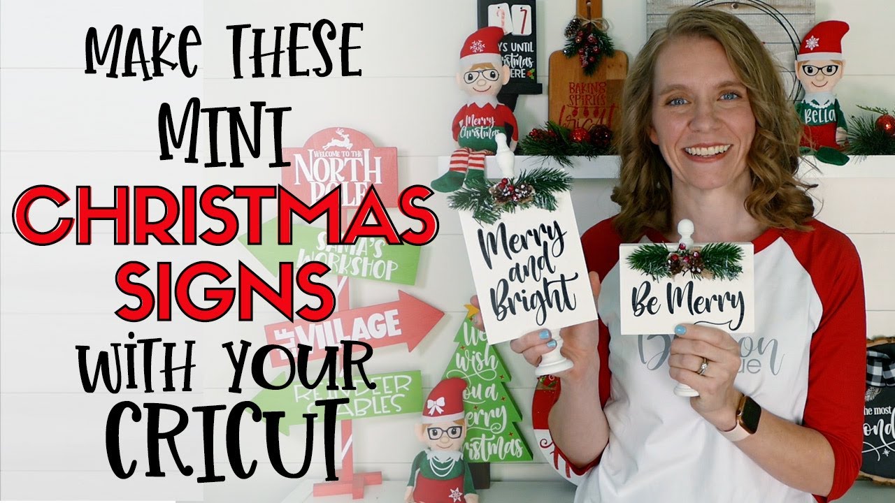 Make these Mini Christmas Signs with your Cricut - YouTube