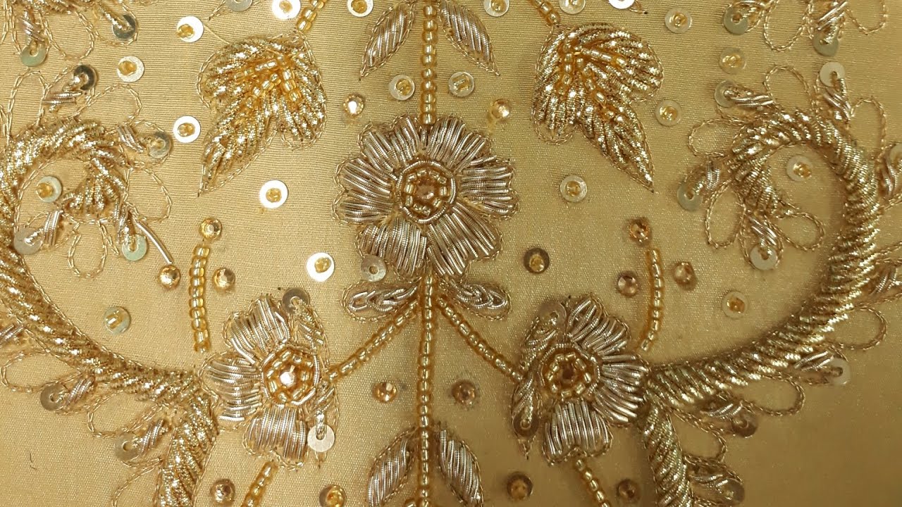 Pure Zardozi Embroidery Work Design 9867696115 #zardosi #handembroider ...