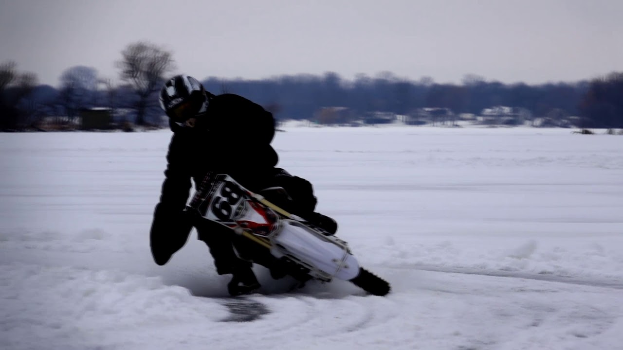 Wisconsin Ice racing season kick off Freestyle Supermoto - YouTube