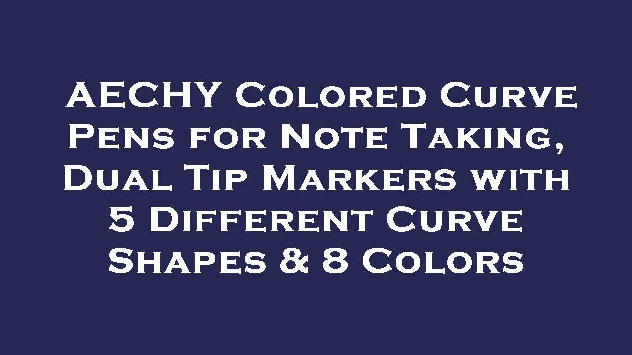 AECHY Colored Curve Pens for Note Taking, Dual Tip Markers with 5 ...