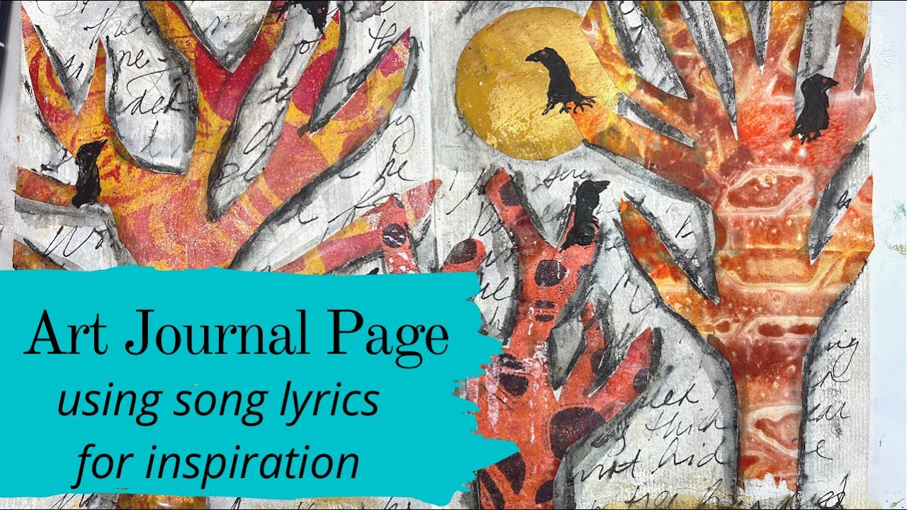 Art Journal Page - using song lyrics for inspiration - YouTube