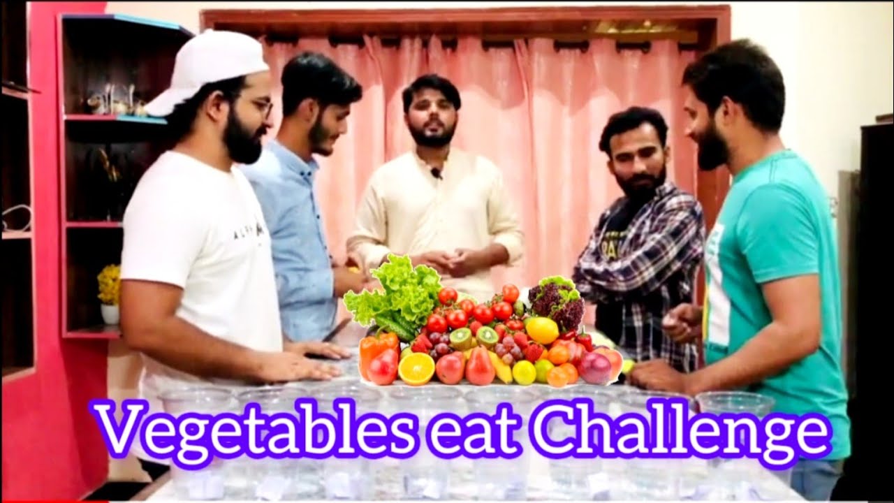 Vegetables eat Challenge with friends ||Home games - YouTube