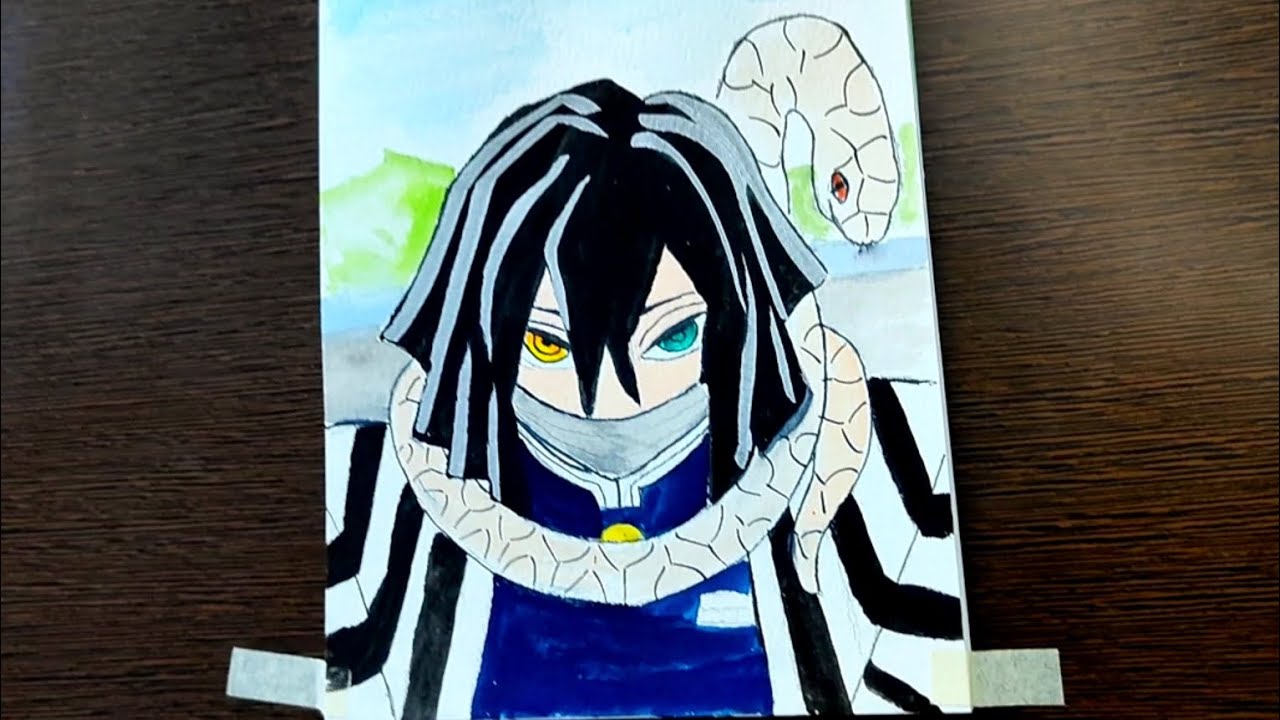 how to draw Obanai Iguro drawing || step by step easy anime drawing ...