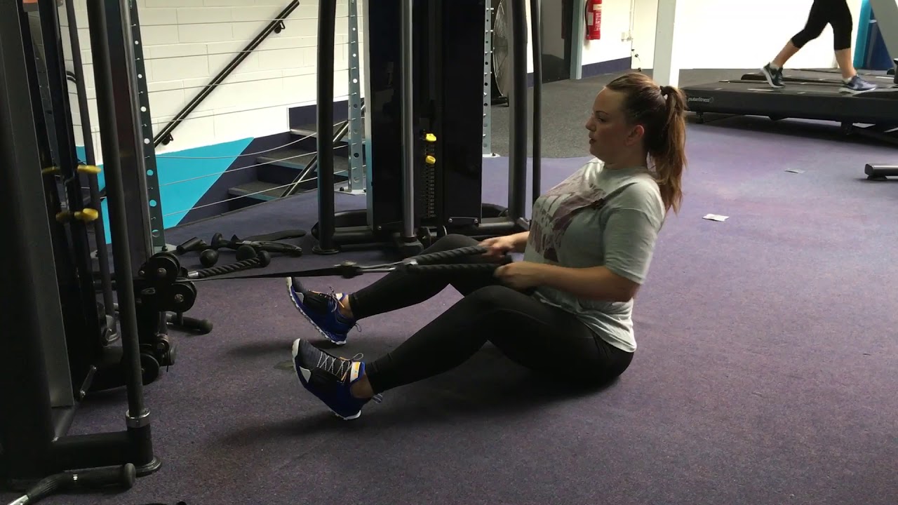 Seated rope cable row - YouTube