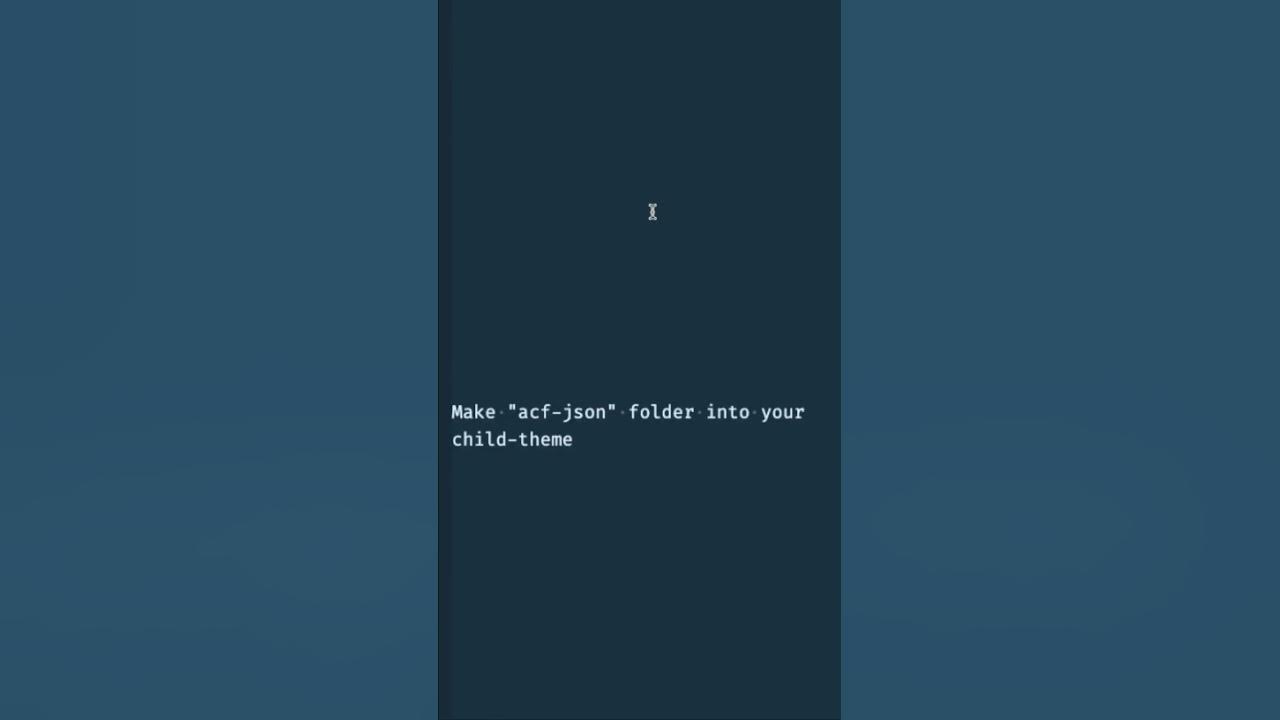 ACF Local JSON in WordPress #buntywp #shorts #wordpress - YouTube