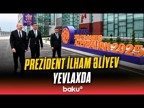 İlham Əliyev Yevlax Olimpiya İdman Kompleksinin açılışında iştirak edib