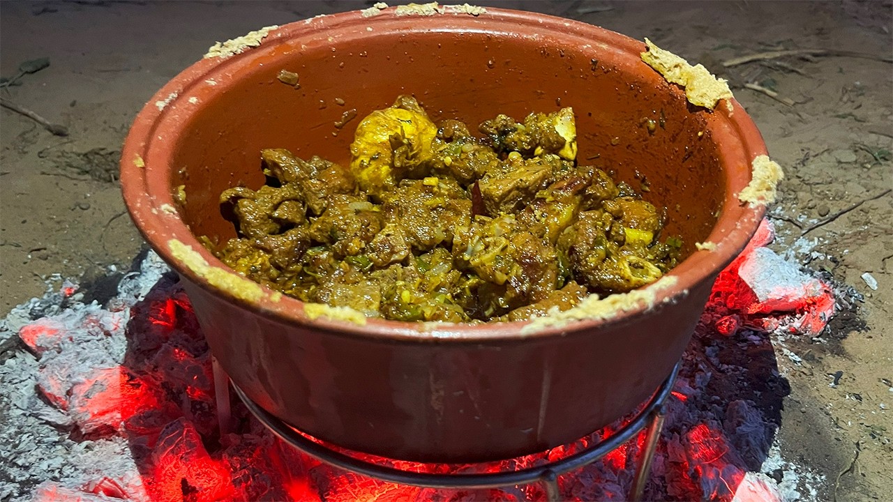 Champaran Handi Mutton | Ahuna Mutton | Village Outdoor Cooking - YouTube