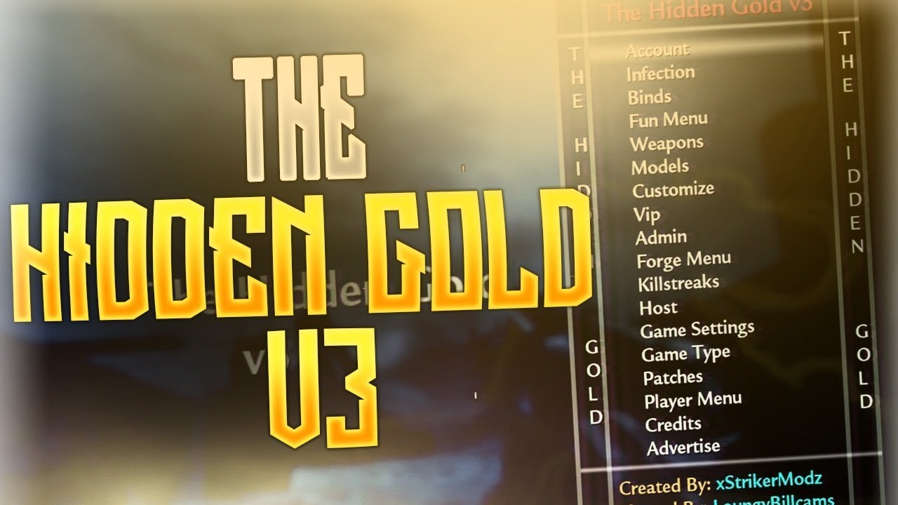 The Hidden Gold v3! (BEST PS3 WAW MOD MENU PATCH!) - YouTube