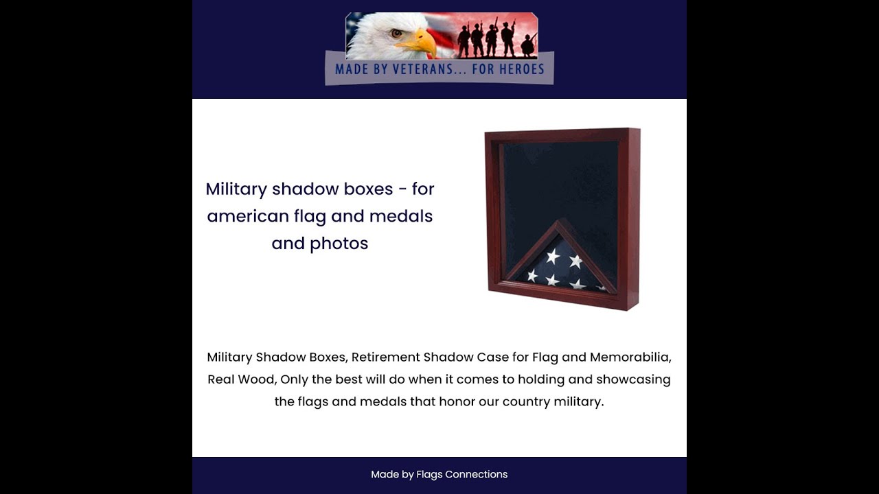 Military Shadow Boxes, Retirement Shadow Case for Flag and Memorabilia ...